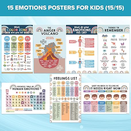 Mua Decorably 15 Social Emotional Learning Posters, 11x17in Matte ...