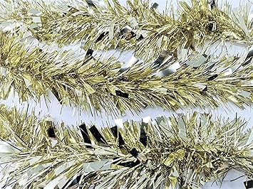 6 Strands of Luxury Tinsel - 2 Meters each Strand (Gold): Amazon.co.uk ...