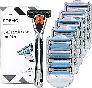 Amazon.com: Amazon Brand - Solimo 3-Blade MotionSphere Razor for Men ...