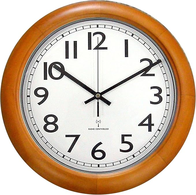 Unilux Wood Radio-Controlled Wall Clock Beechwood: Amazon.co.uk: Office ...