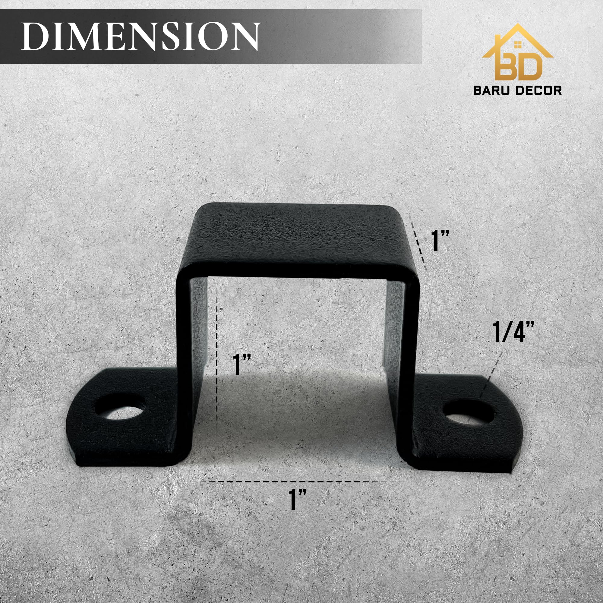 Mua 1x1" Square Tube Strap Clamp, Powder Coated Black, bracket clamp U ...