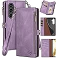 Amazon.com: XcaseBar for Samsung Galaxy S24 FE Wallet case with Zipper Credit Card Holder【RFID ...
