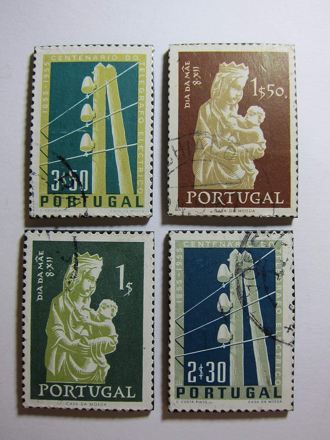 Amazon.com: Portugal Magnets Postage Stamp Set of 4 Fridge Magnets Item ...