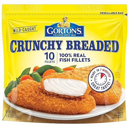 Gorton's, Crunchy Breaded Fish Fillets, 19 oz (Frozen): Amazon.com ...