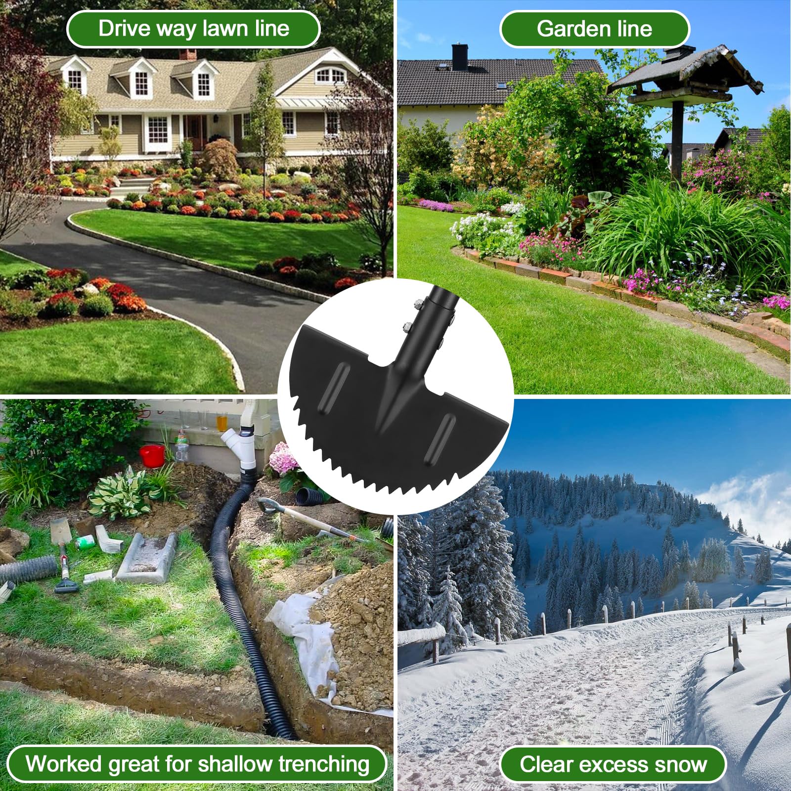 Mua Half Moon Edger, Sharp Saw-Tooth Manuel Edger Lawn Tool with T-Grip ...