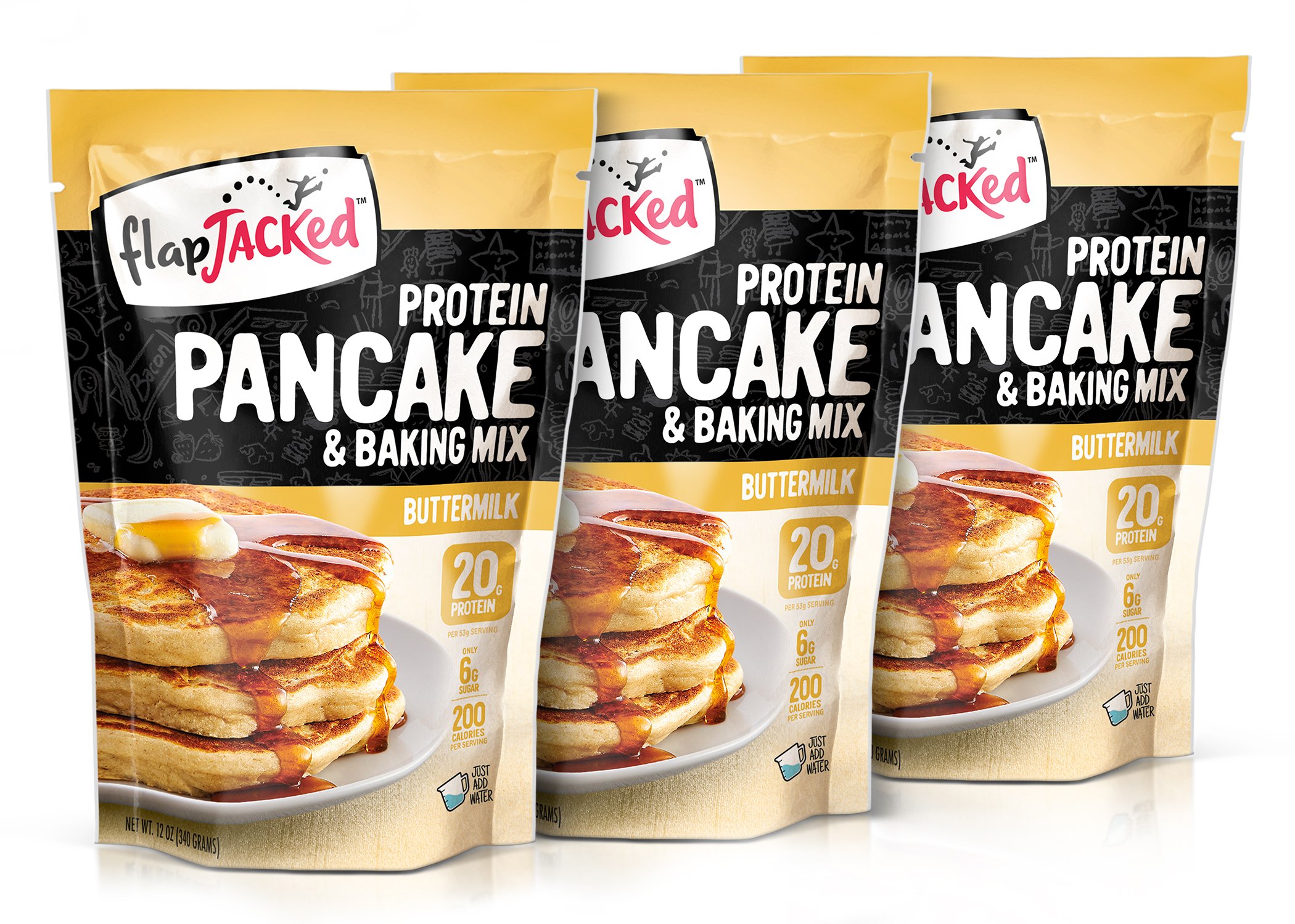 Amazon.com : FlapJacked Protein Pancake & Baking Mix, Buttermilk, 24oz ...