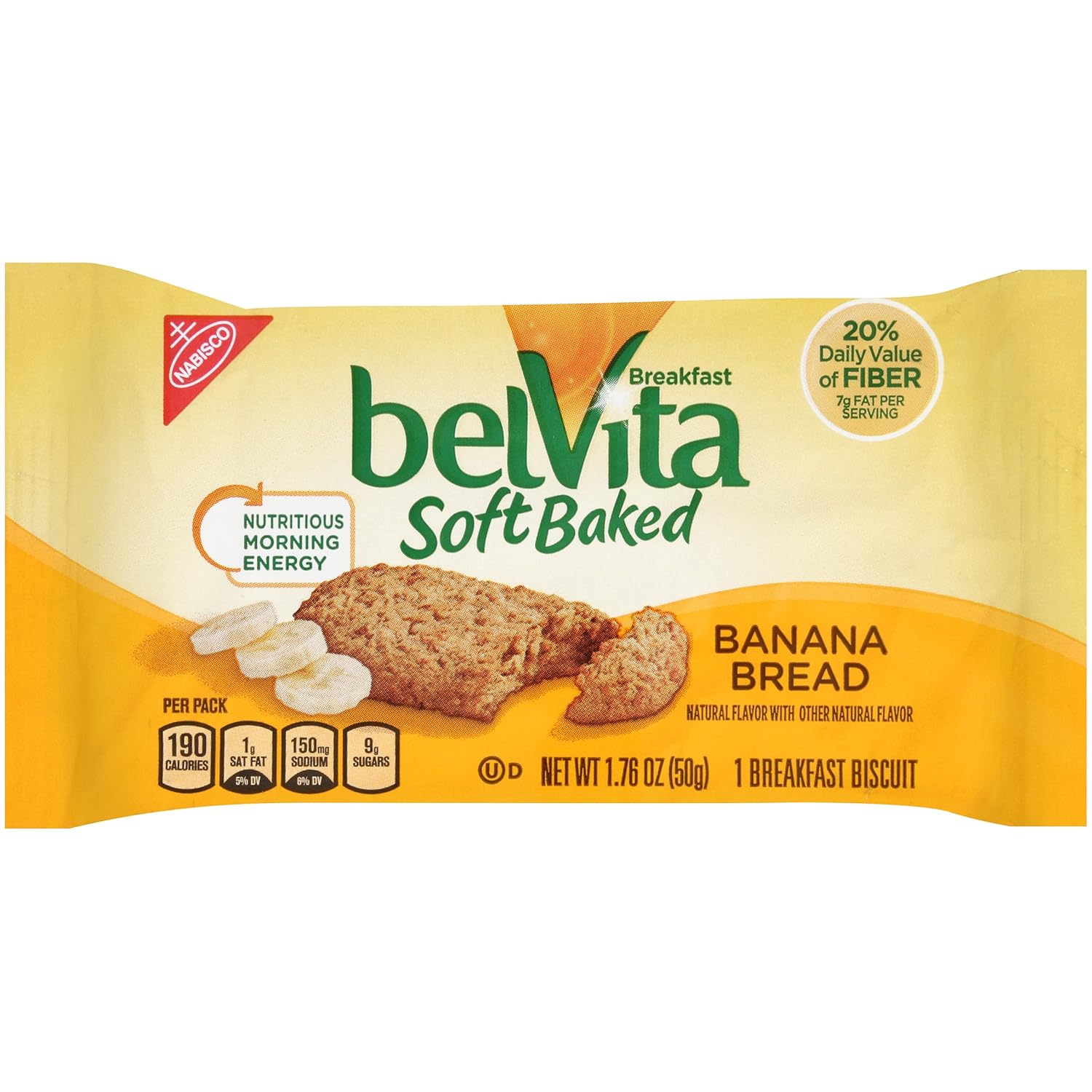 Amazon.com: Nabisco belVita Soft Baked Breakfast Biscuits, Banana Bread ...