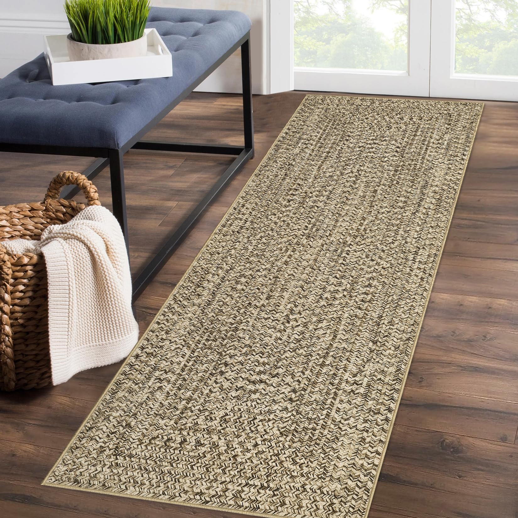 ROYHOME Hallway Runner Rug 2x8 Print Braided Runner Rug Stain Resistant ...