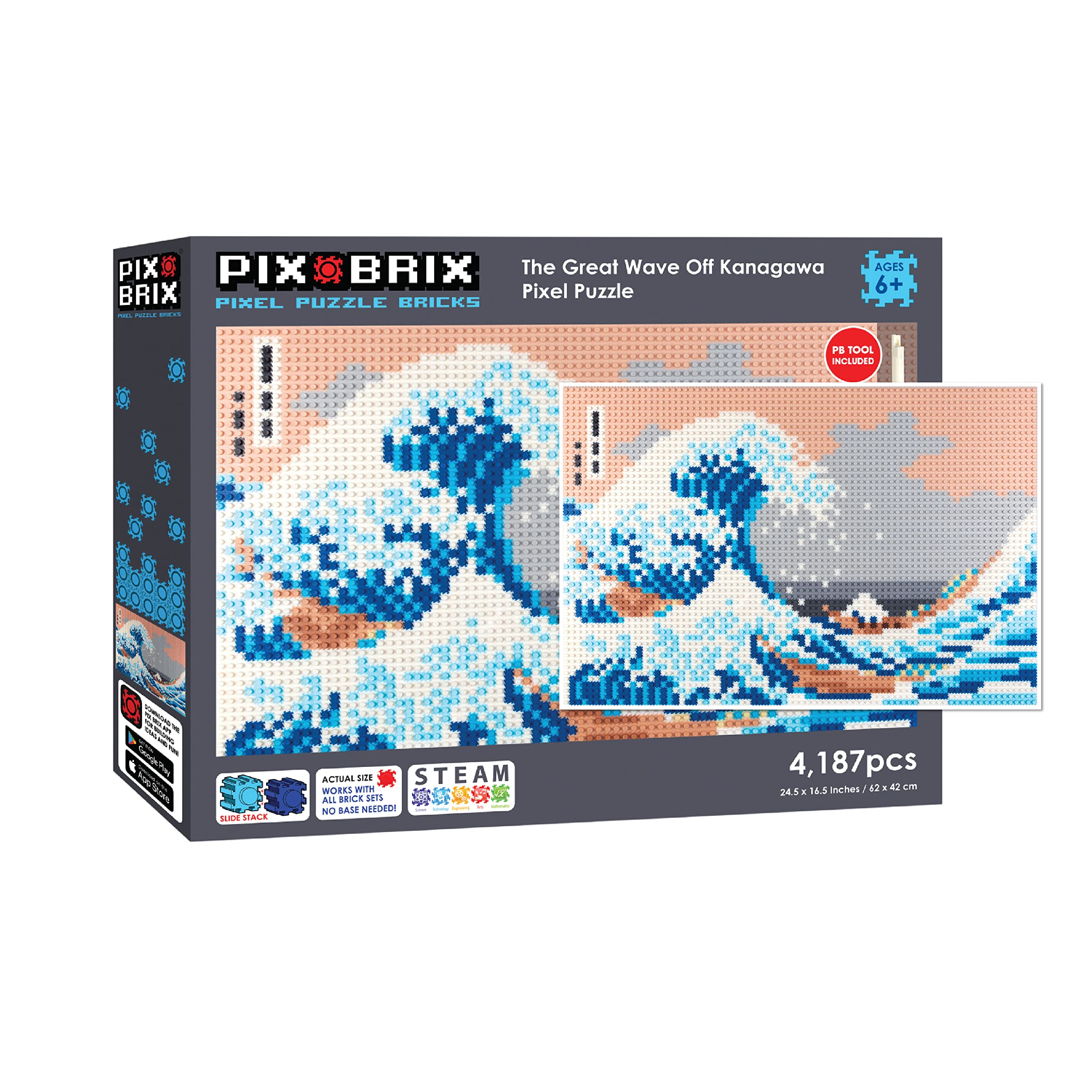 Mua Pix Brix Pixel Art Puzzle Bricks - The Great Wave Off Kanagawa ...