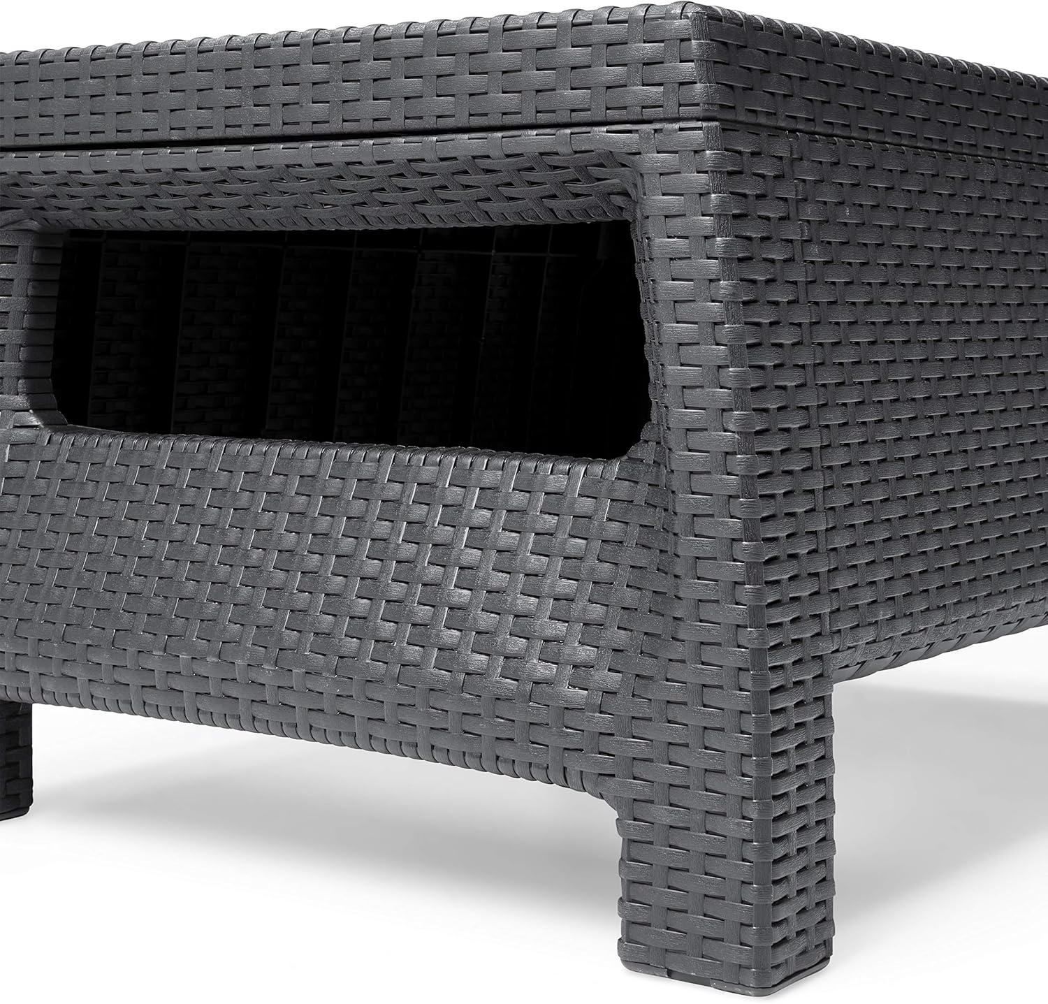Keter Corfu Rattan Outdoor Garden Furniture Coffee Table - Graphite at ...