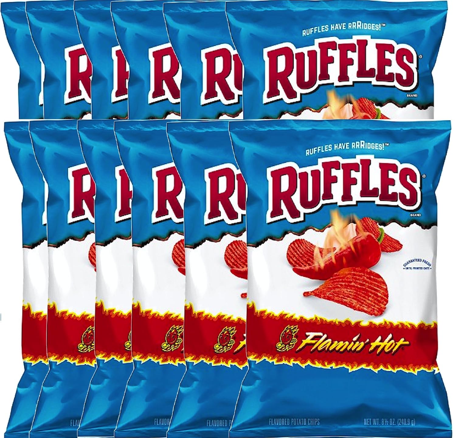 Amazon.com: Ruffles Flaming Hot Potato Chips - 8.5oz Party Bag (12)