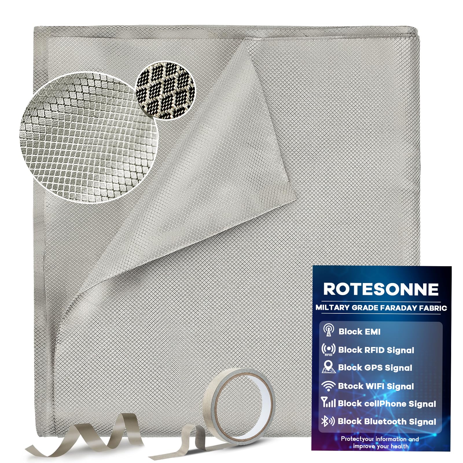 Mua Faraday Fabric 43” x 40”, Military Grade Signal Blocking Cloth ...