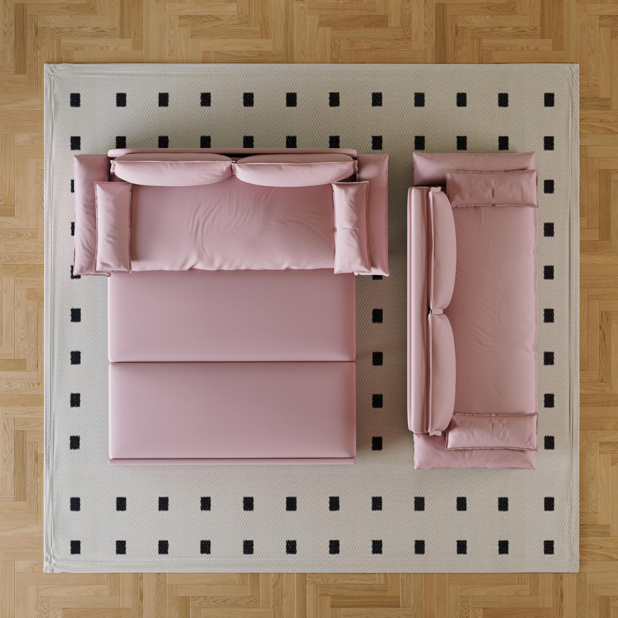 3 in 1 Queen Convertible Sleeper Sofabed Modern Oversized Loveseat Pull ...