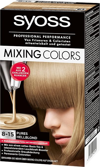Syoss Mixing Colors 8-15 Pures Hellblond, 3er Pack (3 x 135 ml): Amazon ...