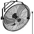 Amazon.com: Simple Deluxe 20 Inch High Velocity Wall Mount Fan with Rack and L-Iron, 3 Speed ...