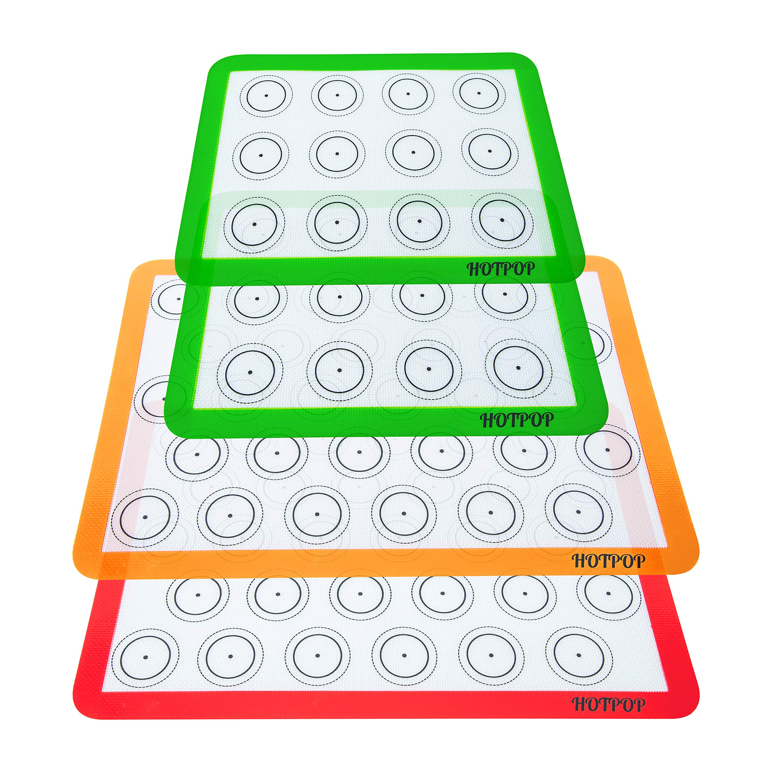 Set of 4 Reusable Silicone Macaron Baking Mats 0.75mm (2 Half Sheets ...