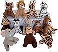Amazon.com: Dondor Suede Zoo Animals, 12 Piece Party Pack (Suede Zoo ...