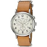 Amazon.com: Timex Weekender 40mm Brown/Blue Two-Piece Leather Strap ...