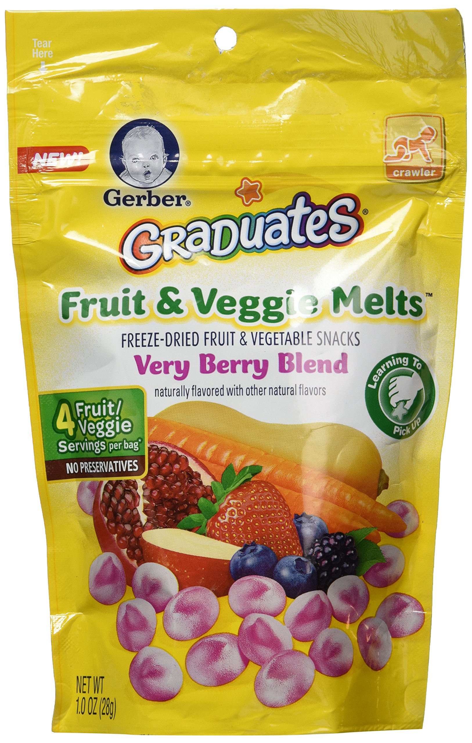 Gerber Graduates Fruit & Veggie Melts - Truly Tropical Blend, 1-Ounce ...