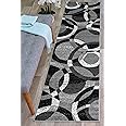 Amazon.com: Contemporary Modern Circles Gray Area Rug Abstract 2' x 7'2 ...