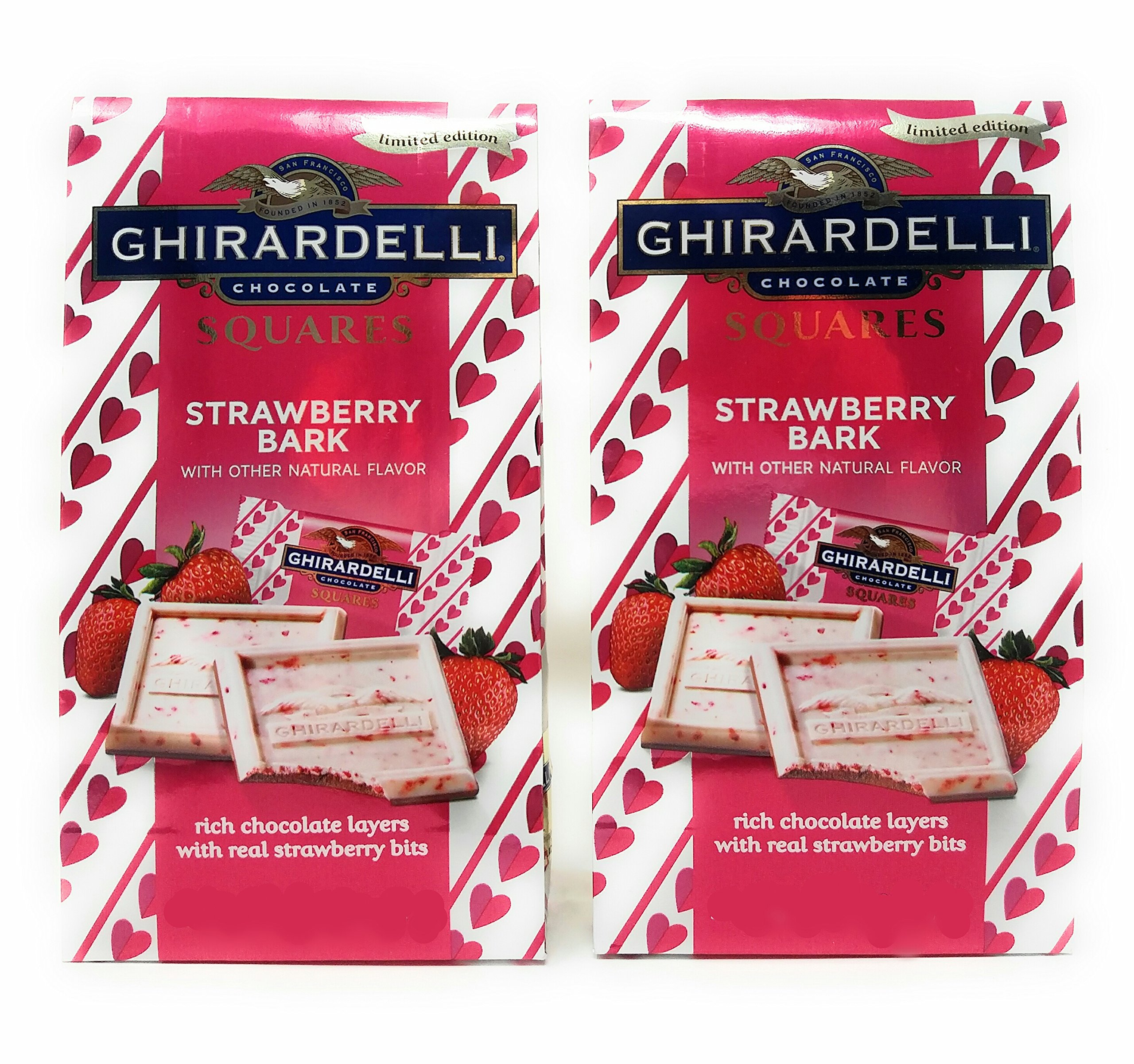 Amazon.com : Ghirardelli Valentine Strawberry Bark Squares 7.9oz ...