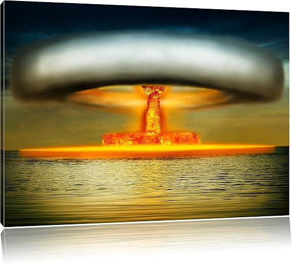 Atompilz Atombombe, Bild auf Leinwand, XXL riesige Bilder fertig ...