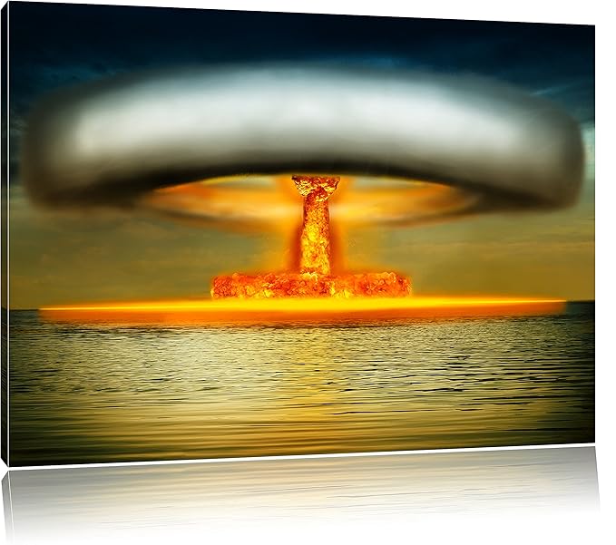 Atompilz Atombombe, Bild auf Leinwand, XXL riesige Bilder fertig ...
