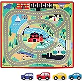 Amazon.com: Melissa & Doug Round the Rails Train Rug With 3 Linking ...