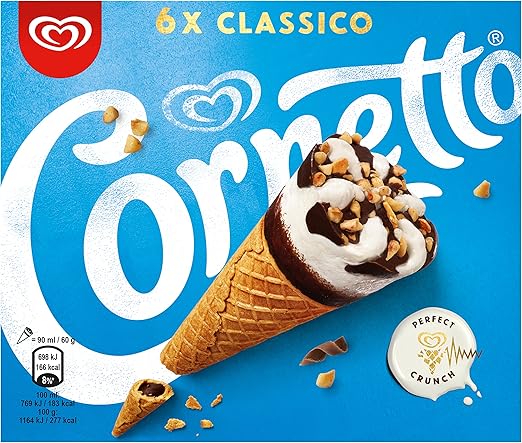 Cornetto Classico Ice Cream Cones, Pack of 6 (Frozen): Amazon.co.uk ...
