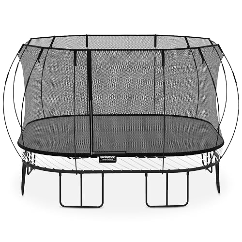 Springfree Square Backyard Trampoline with Enclosure & Hidden Frame in ...