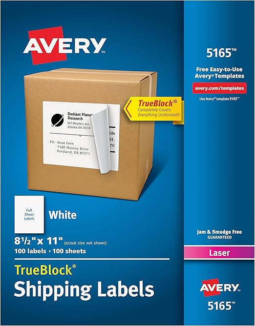 Avery 5165 Etiqueta L ser 8 1 2 X 11 21 59 X 27 94 Cm 100 