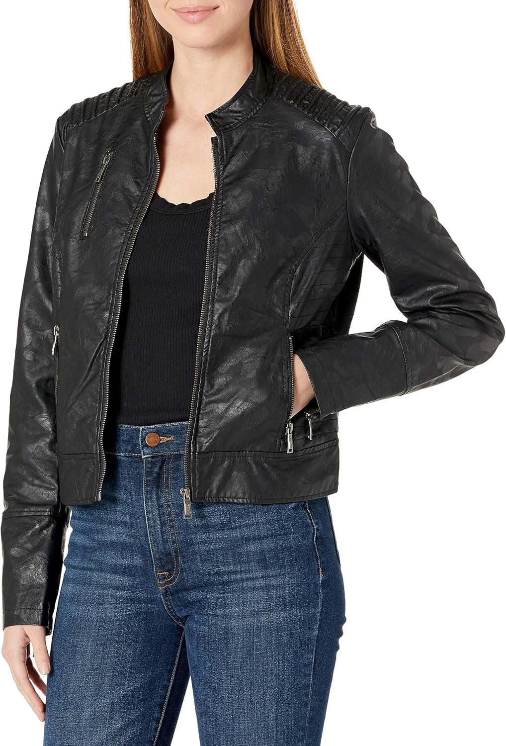 JOUJOU Damen Jacket Kunstleder, Jacke: Amazon.de: Bekleidung