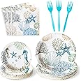 Amazon.com: G1ngtar 96Pcs Ocean Seashell Party Plates Supplies ...