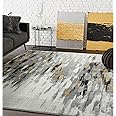 Amazon.com: Abani Porto PRT140C Contemporary Grey and Yellow Abstract ...