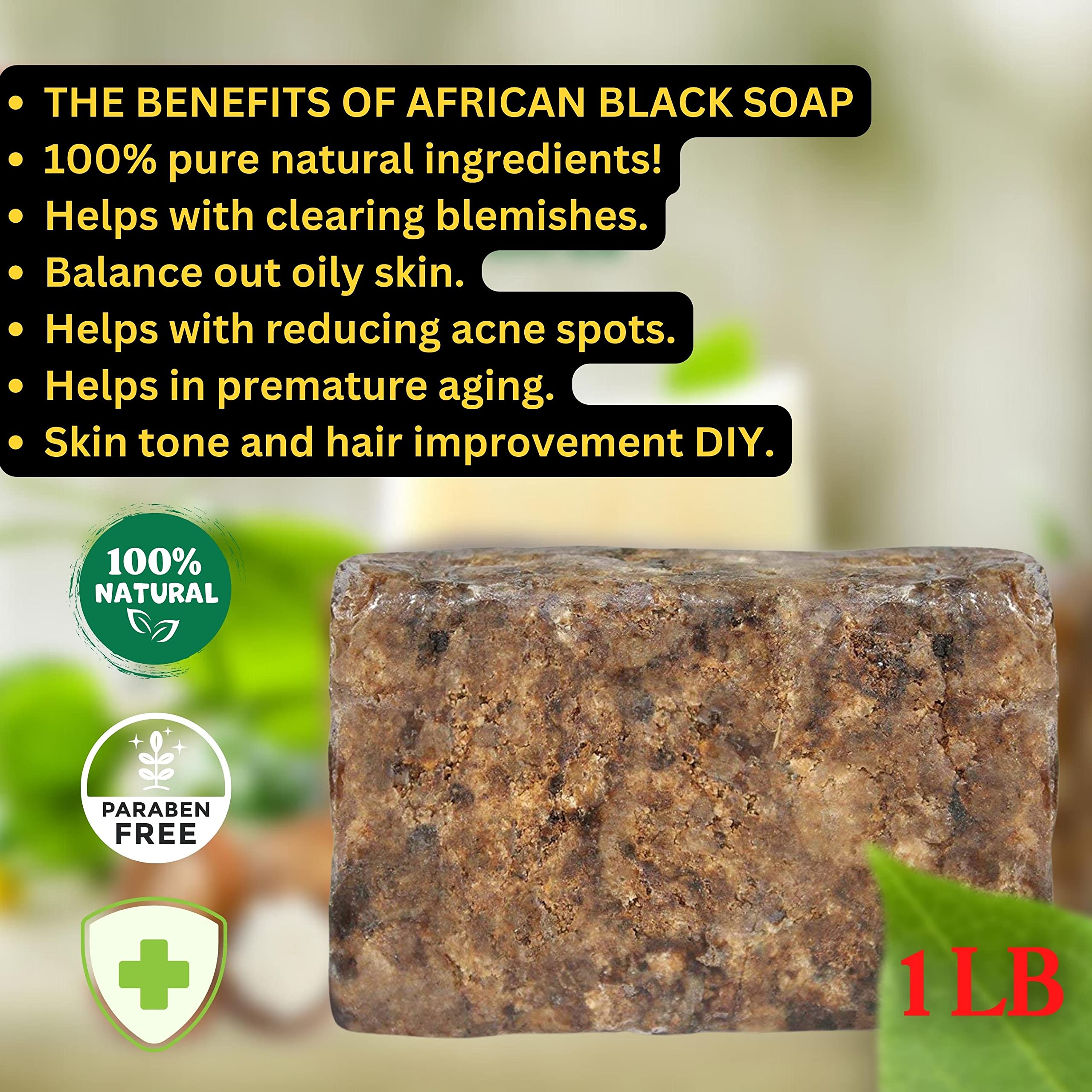 Mua Premium African Black Soap - Pure 1 pound Bulk. Raw Organic Soap ...