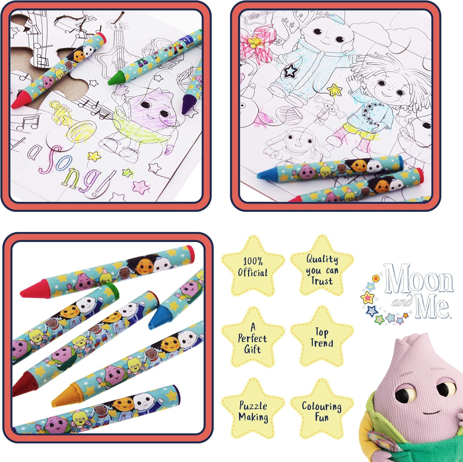 Moon and Me Colour In Jigsaw Puzzles for Children | Includes 6 x Chunky ...