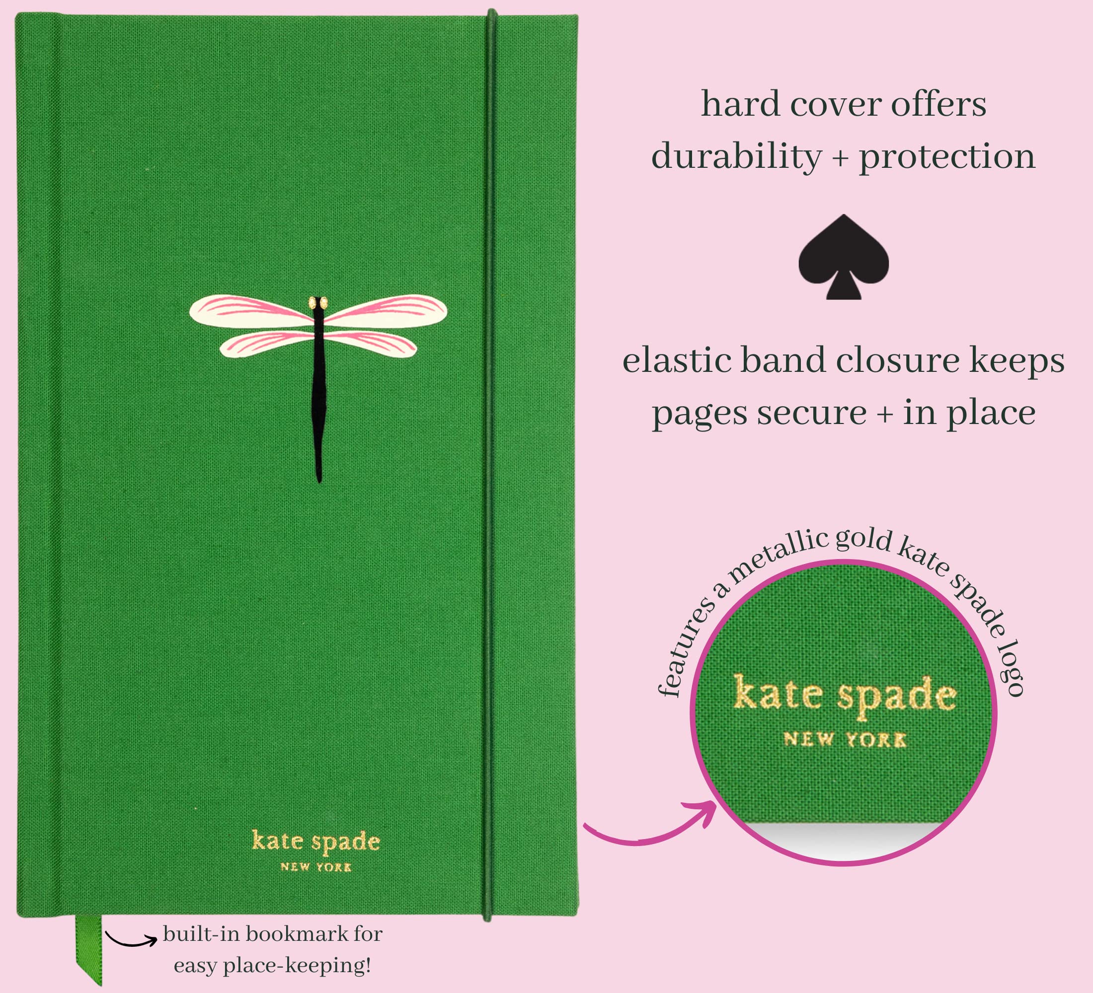 Mua Kate Spade New York Take Note Large Notebook Journal, Green Cloth ...