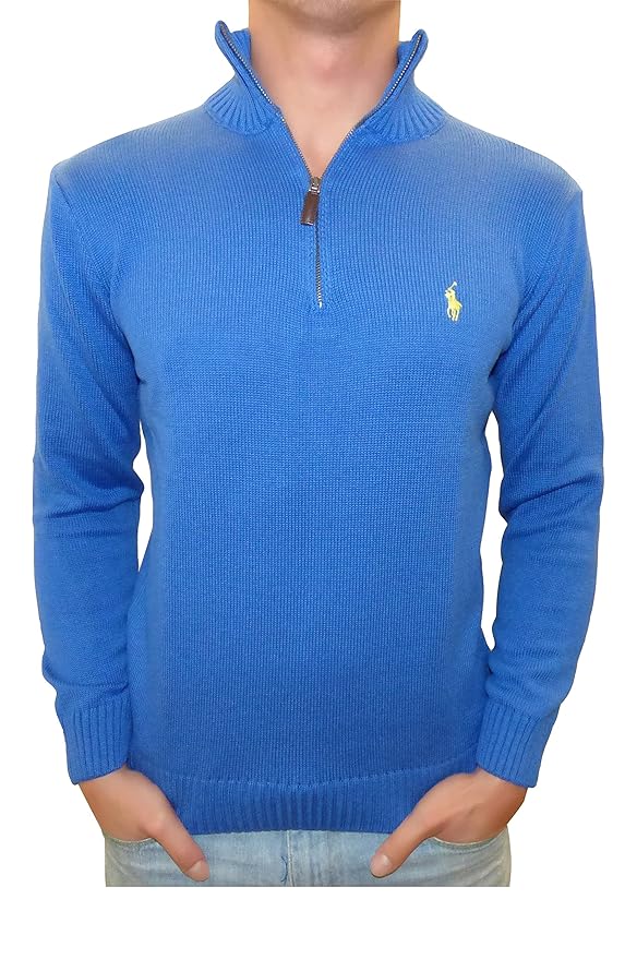 Ralph Lauren Herren Pullover Half-Zip Sweater (M, Blau): Amazon.de ...