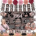 Amazon.com: 60th Birthday Decorations for Women, 21pcs Back in 1964 ...