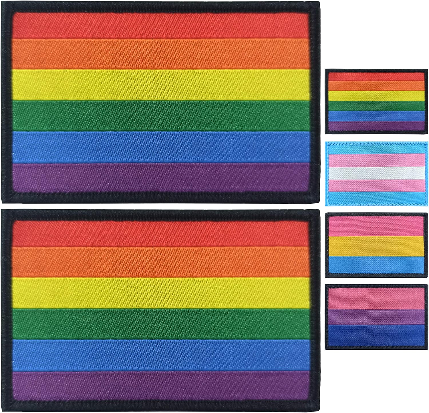 Amazon.com: JBCD 2 Pack Pride Rainbow Flag Patch Pride Gay LGBT Flags ...