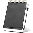 Amazon.com : Yoment Top Spiral Notebook Leather Large Steno Pads 240 ...