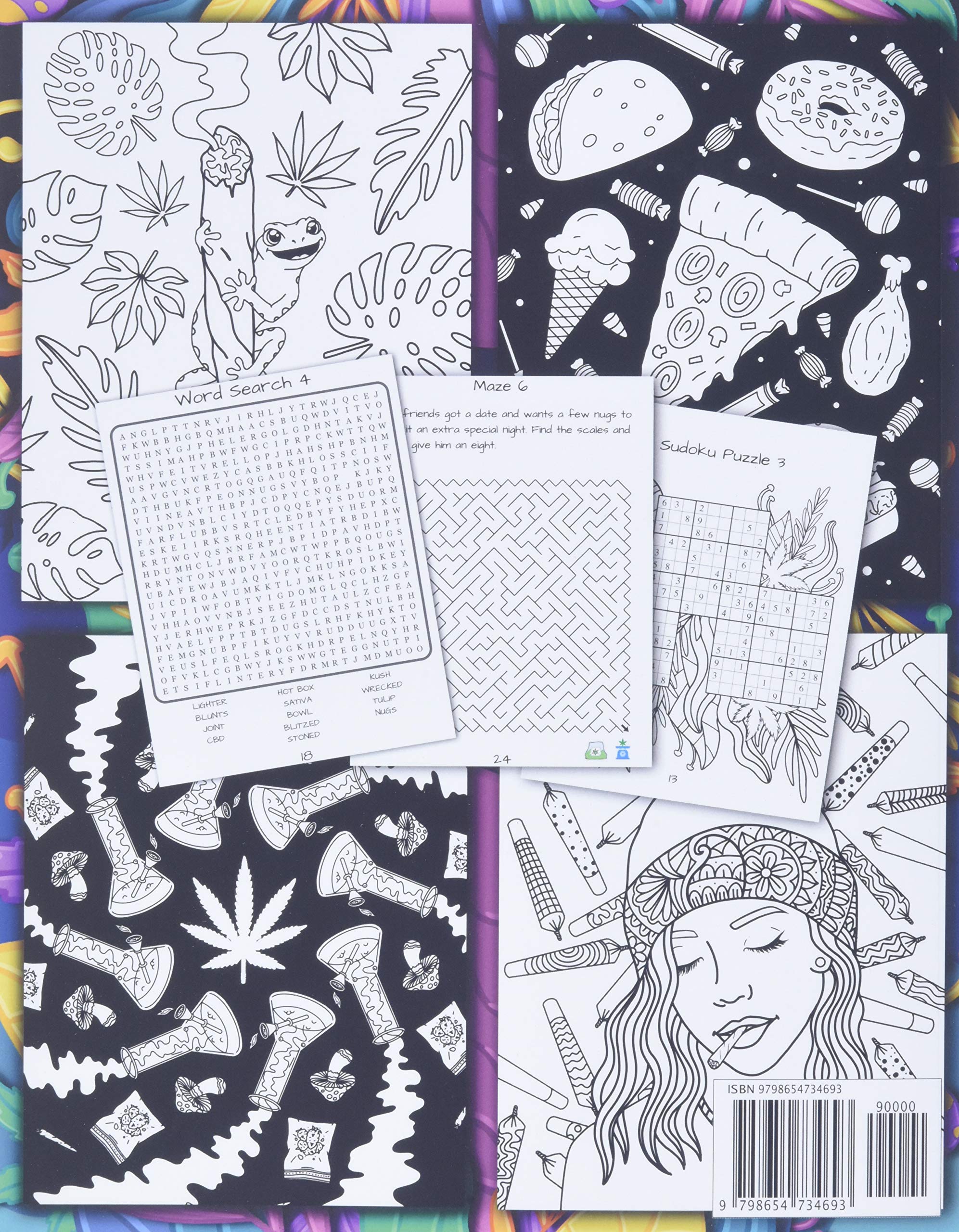 Mua Stoner Activity Book - Psychedelic Colouring Pages, Word Searches ...