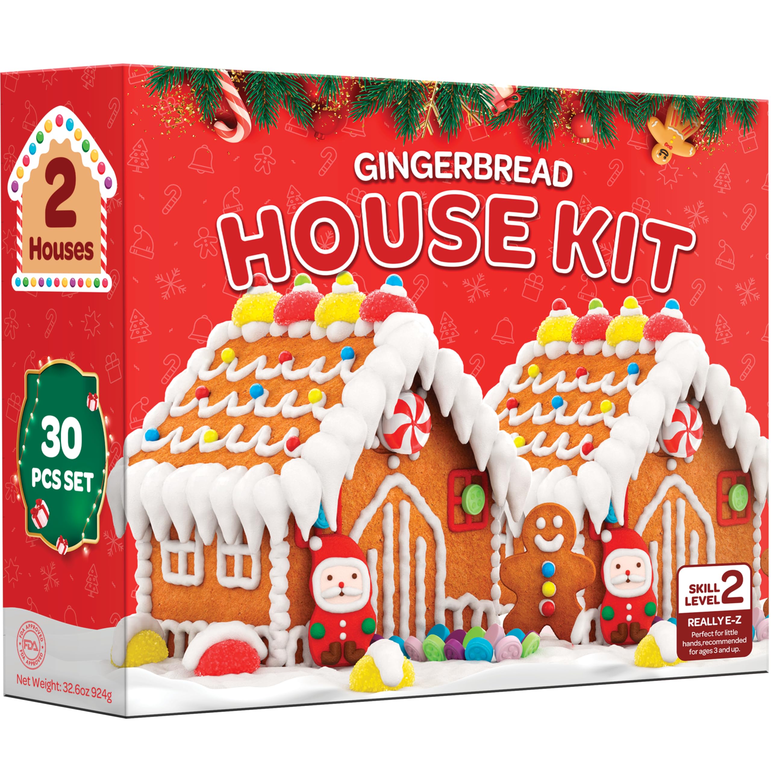 Gingerbread House kit [Set of 2] DIY Gingerbread House, Fun Holiday ...