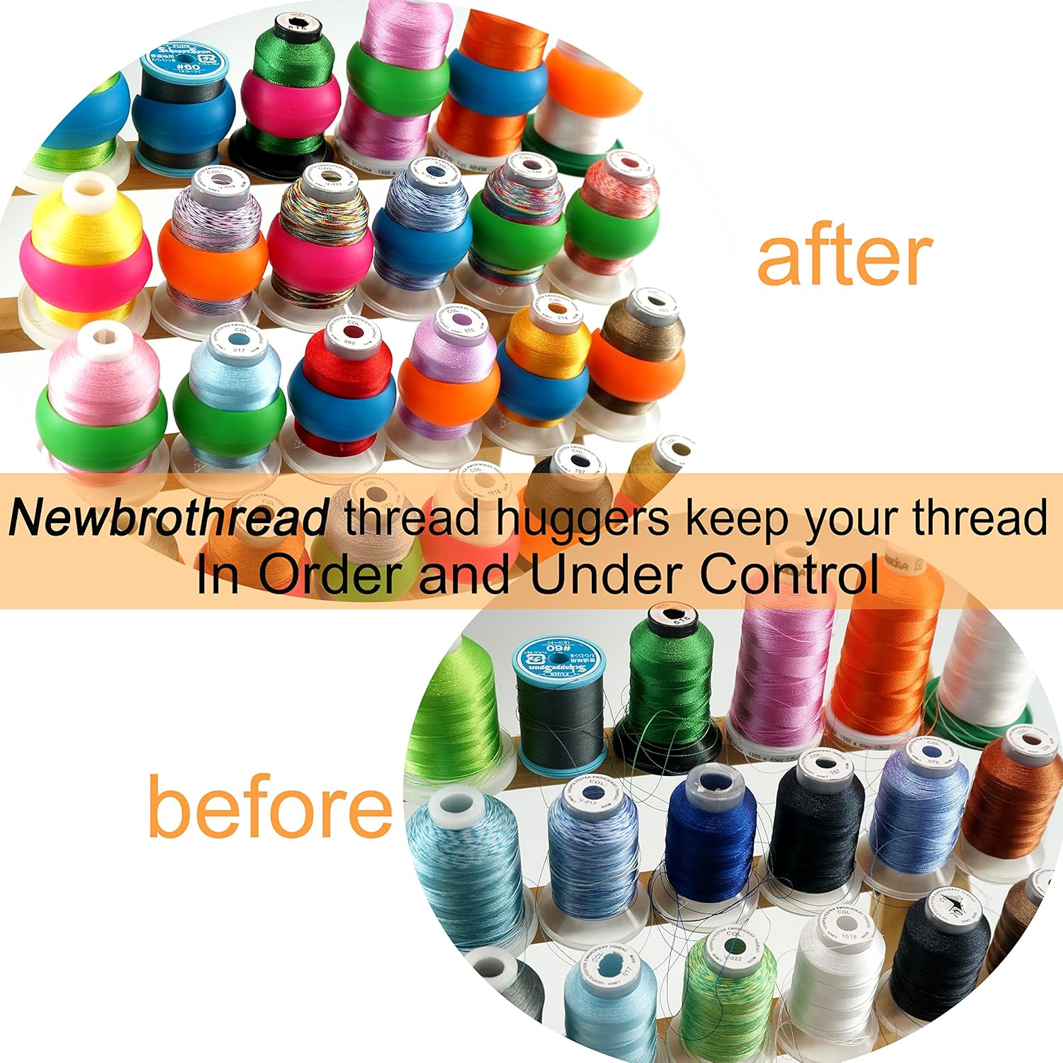 New brothread 20pcs Thread Spool Huggers/Spool Savers – Prevent Thread ...