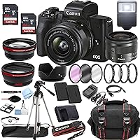 Amazon.com : Canon M50 Mark II Mirrorless Digital Camera with 15-45mm Lens+ 128GB Memory + Case ...