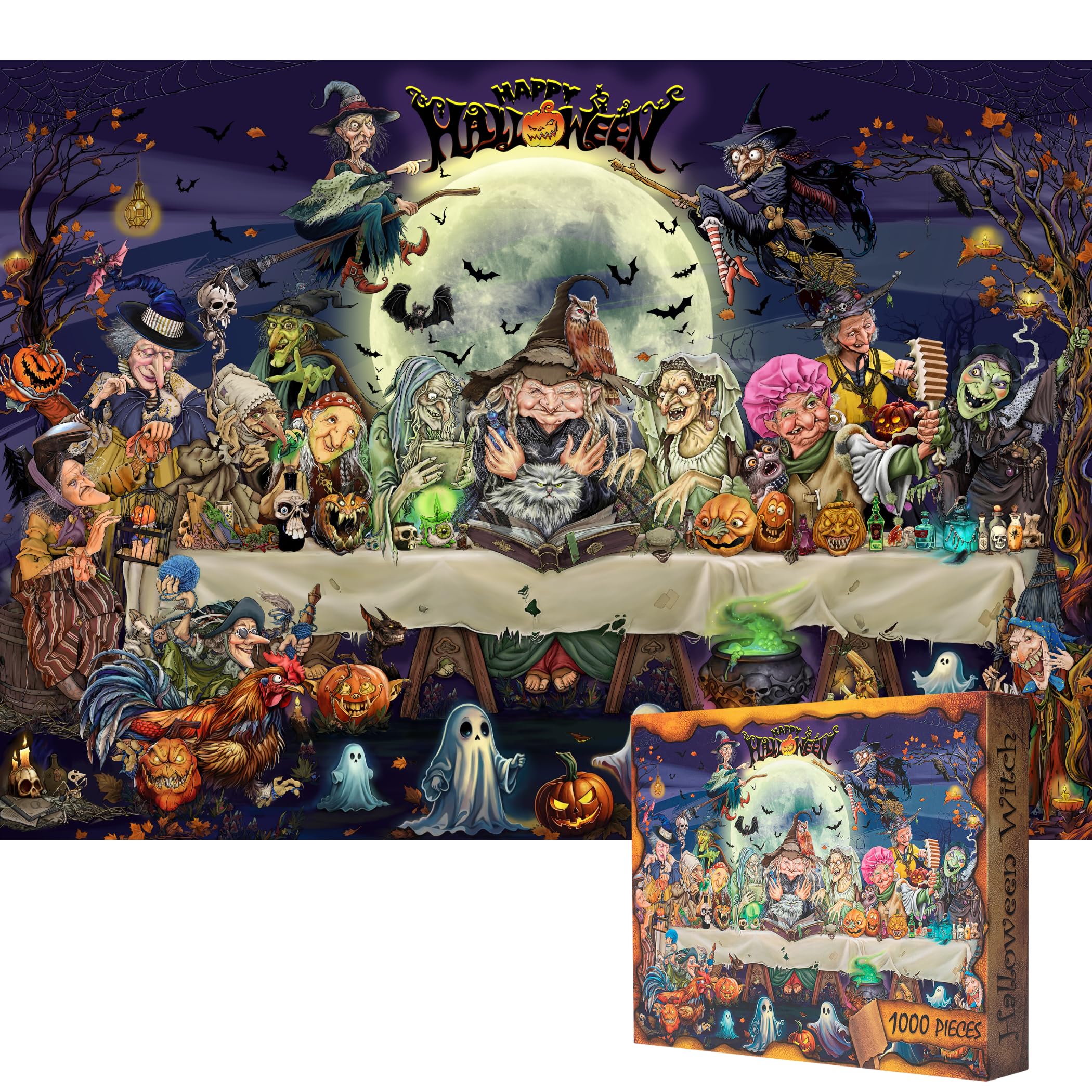 Halloween Jigsaw Puzzle 1000 Piece for Adult Family,Horror Halloween ...