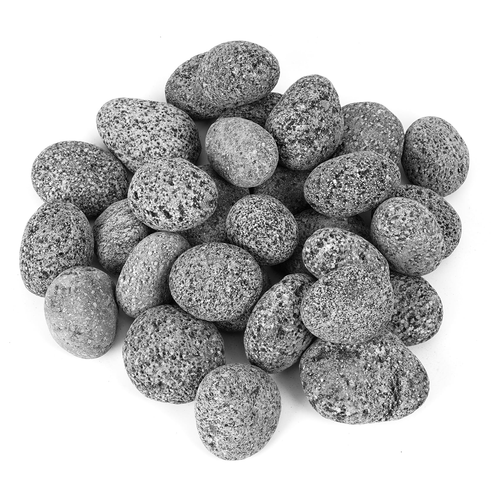 Skyflame Black Natural Tumbled Stones Round Lava Rock Pebbles for ...