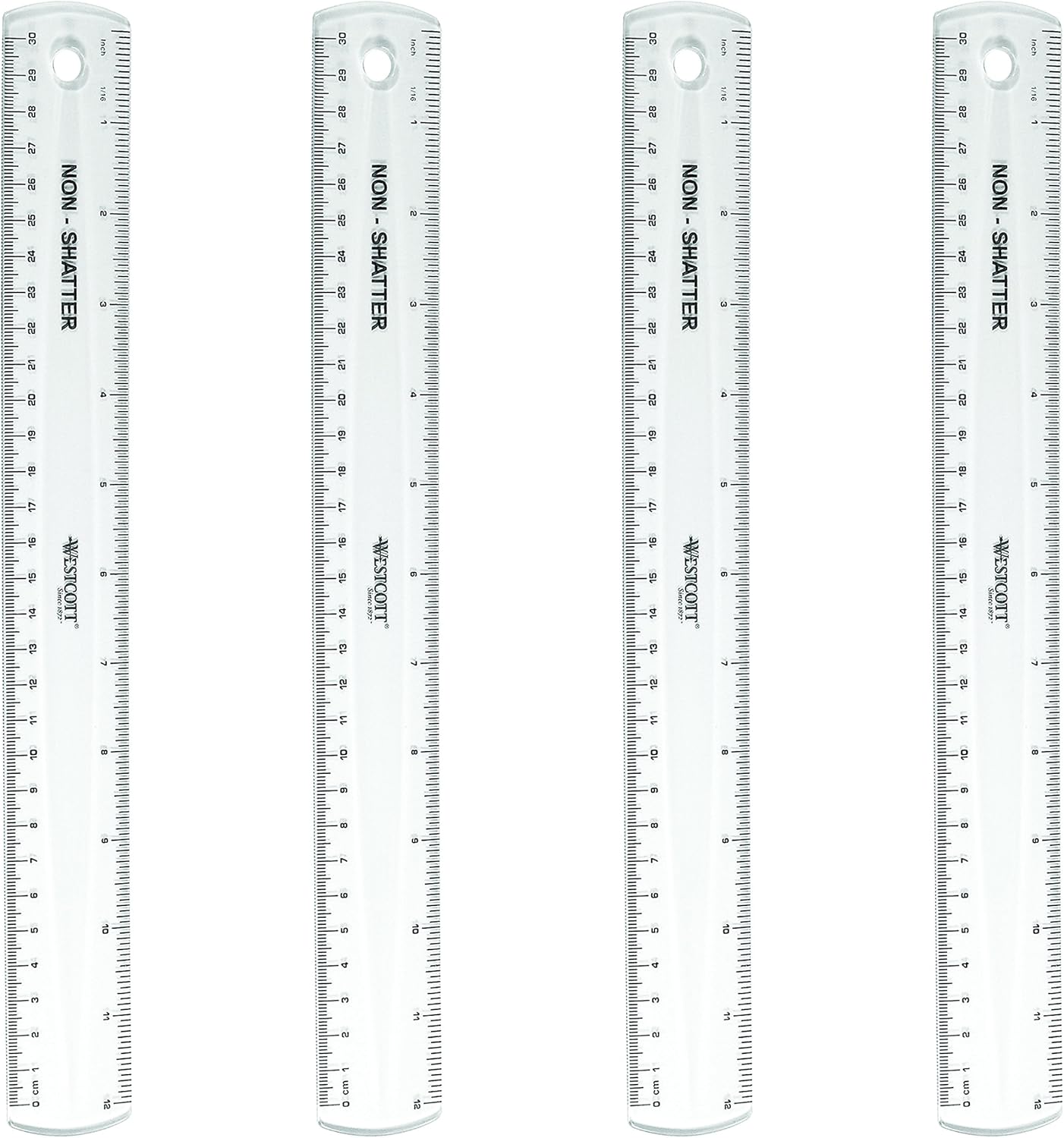 Westcott 12" Shatterproof Ruler, Pack of 4 (17143): Amazon.ca: Office ...