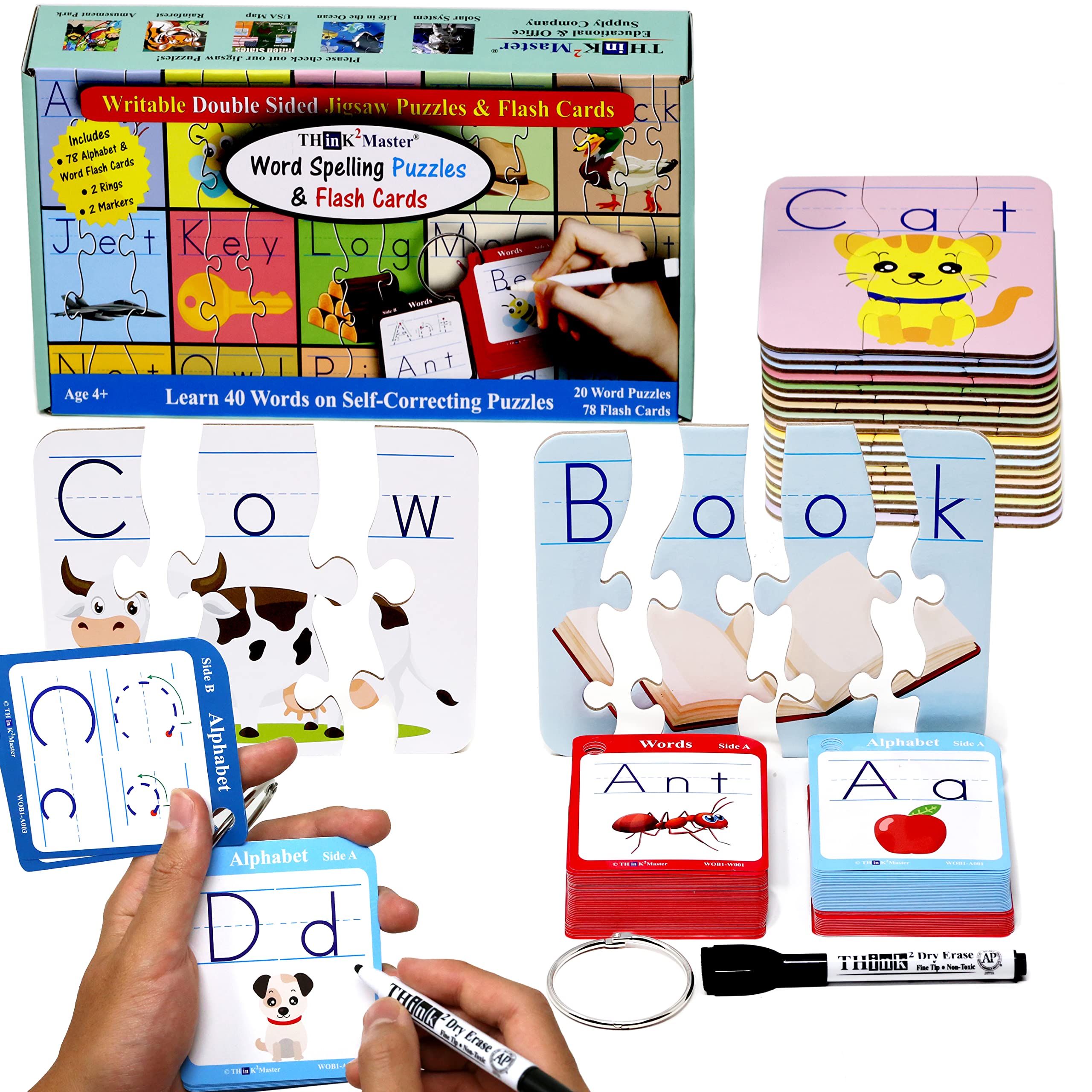 Mua Think2Master Spelling Word Puzzles & Flashcards. 20 Double Sided ...