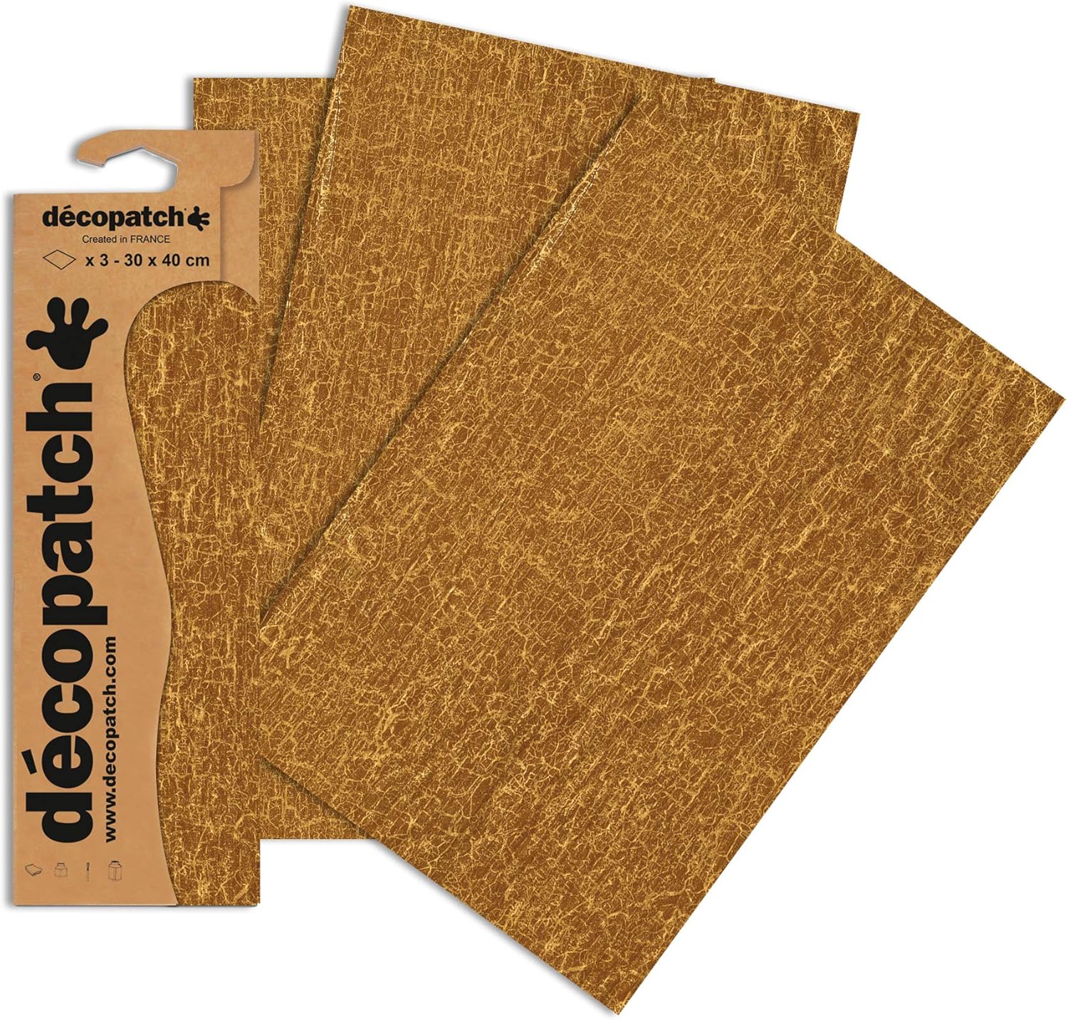 décopatch C475O Brown Crackle Paper, 30 x 40 cm, Pack of 3 Sheets ...